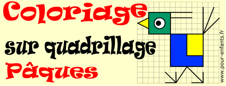 Pâques. Coloriage sur quadrillage. Feuilles quadrillées et dessins à ...