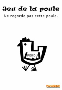 Pâques devinettes à imprimer. Jeu de la poule.