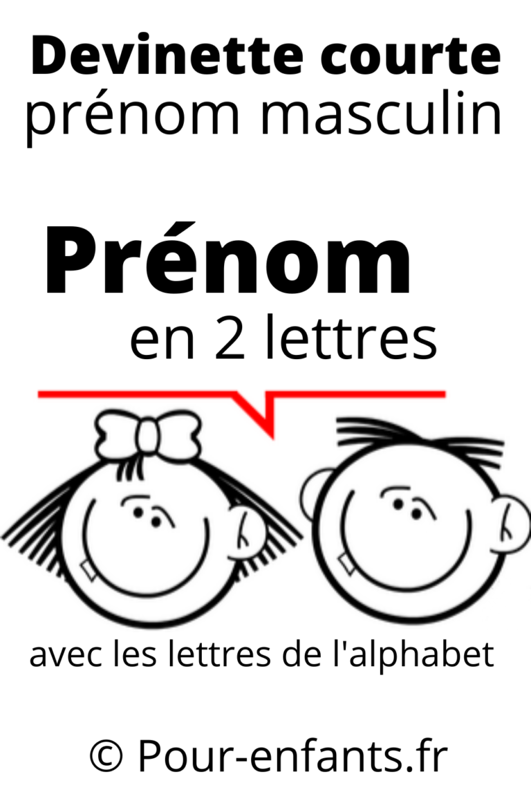 Devinette courte et facile. Prénom de garçon. - Charades, mots cachés ...