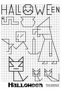 coloriage-sur-quadrillage-halloween-2 - Charades, mots cachés, jeux ...