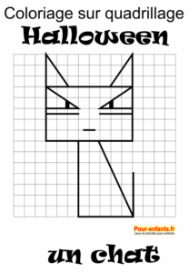coloriage-sur-quadrillage-halloween-chat - Charades, mots cachés, jeux ...